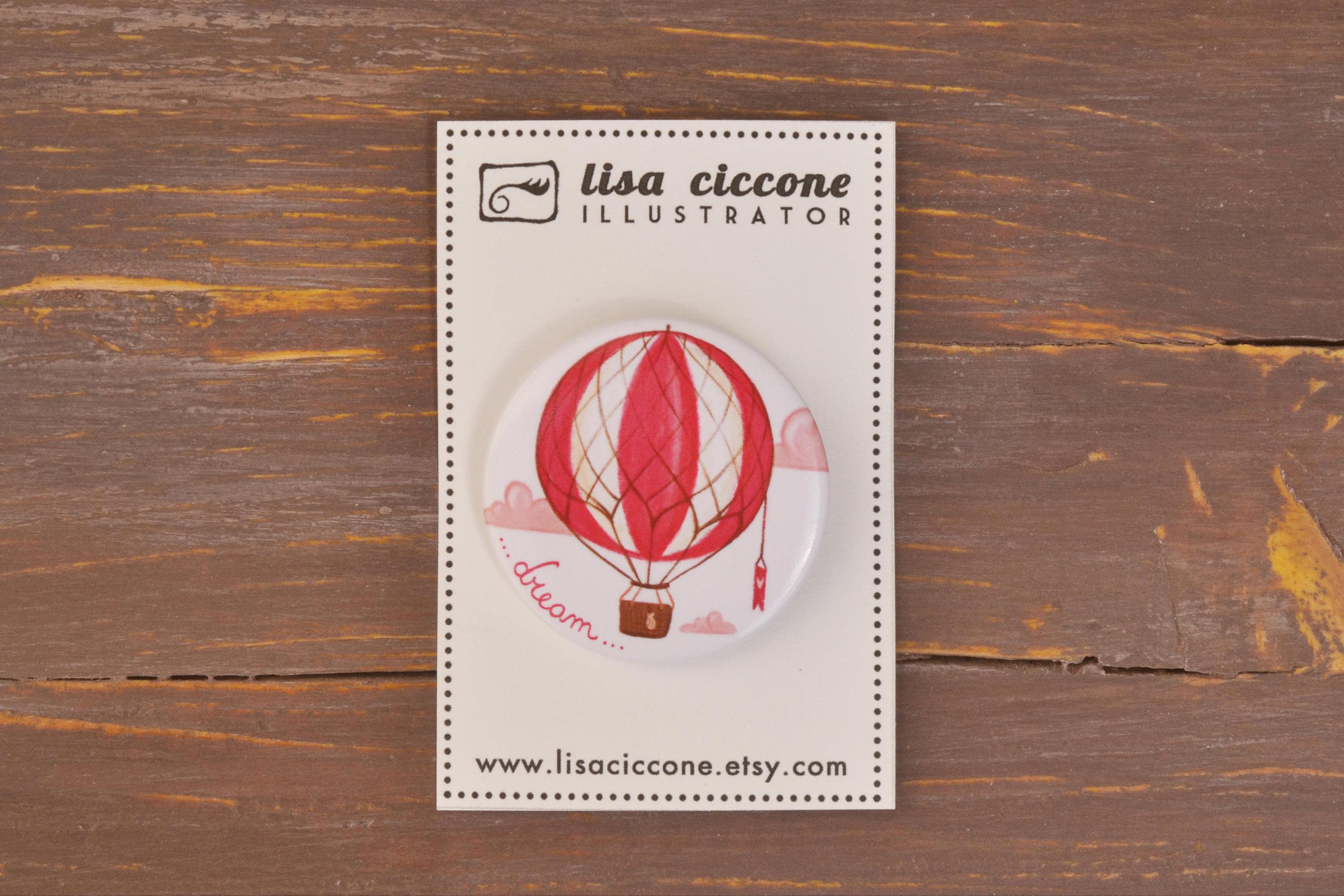 Hot Air Balloon Pin School Badge Illustration Dream... - Etsy