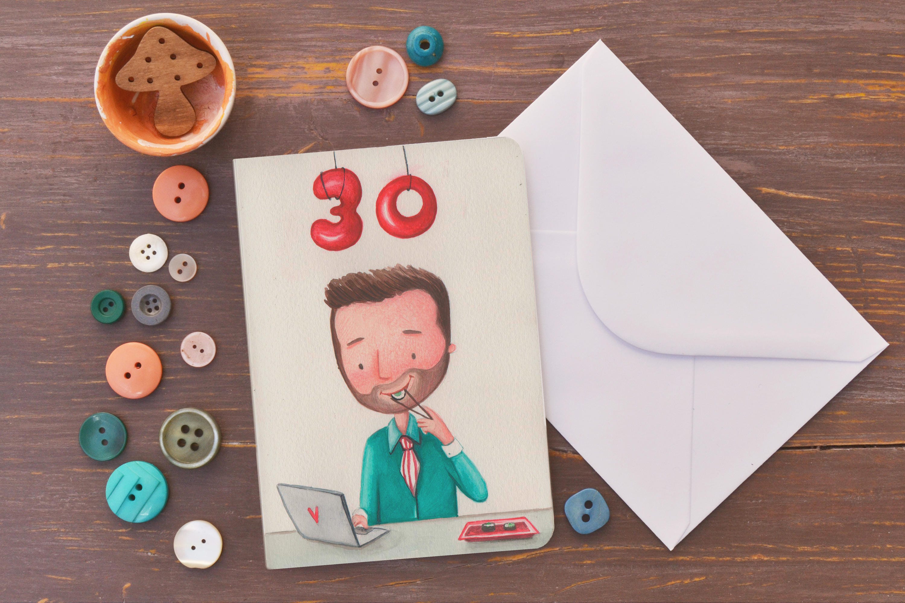 Custom Greeting Card personalized Illustration original | Etsy