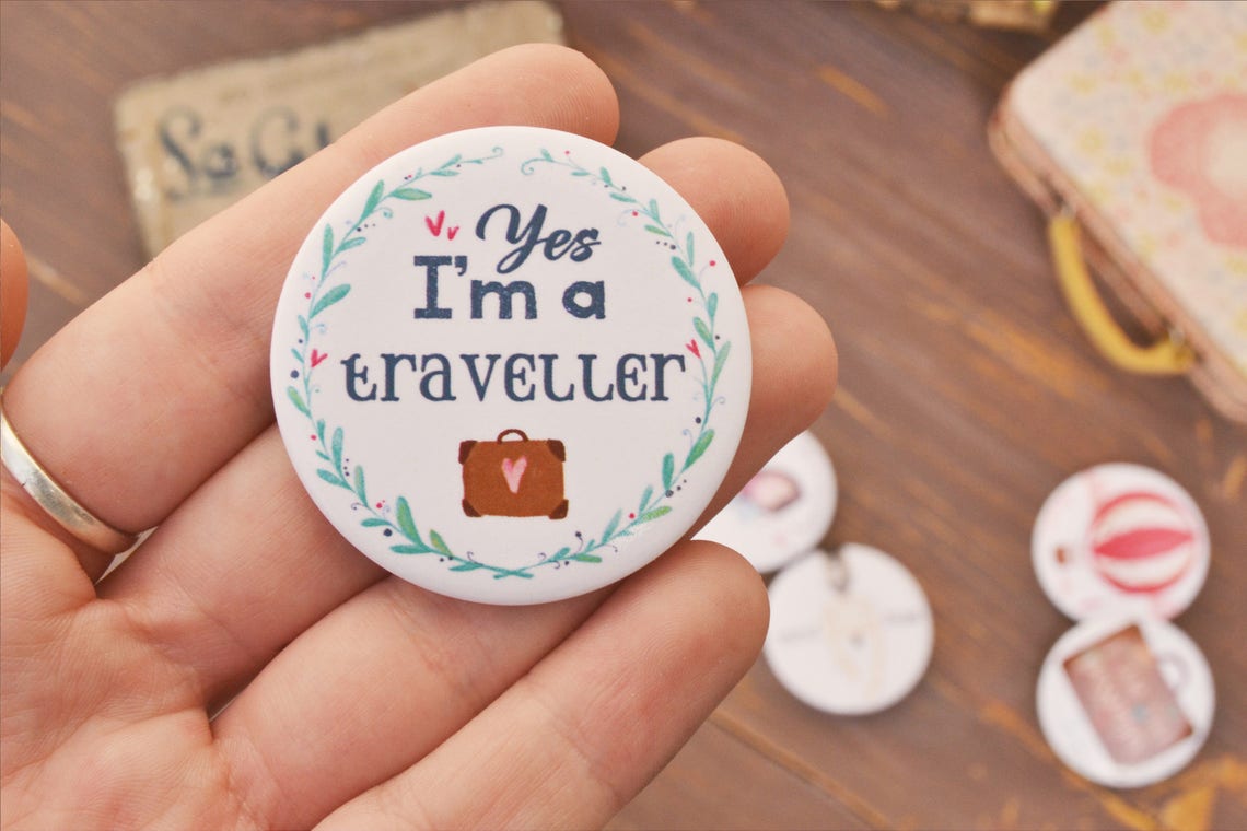 Set of 3 Illustrated Pins Gift Idea World Tour | Etsy