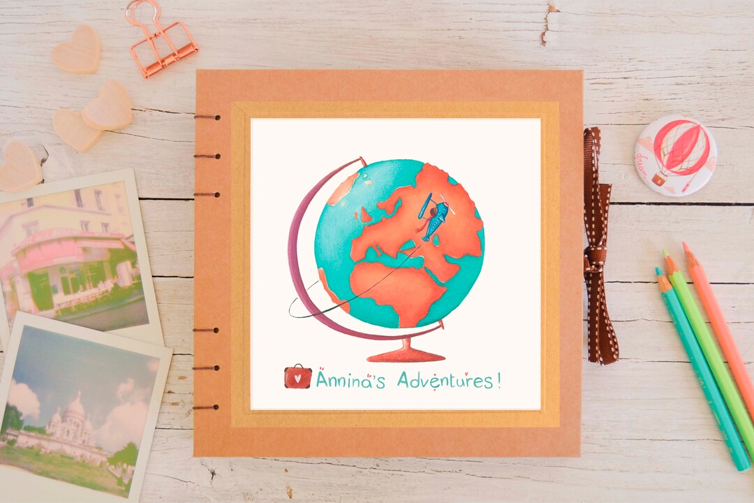 Small Photo Album With Globe, Custom Cover - Etsy