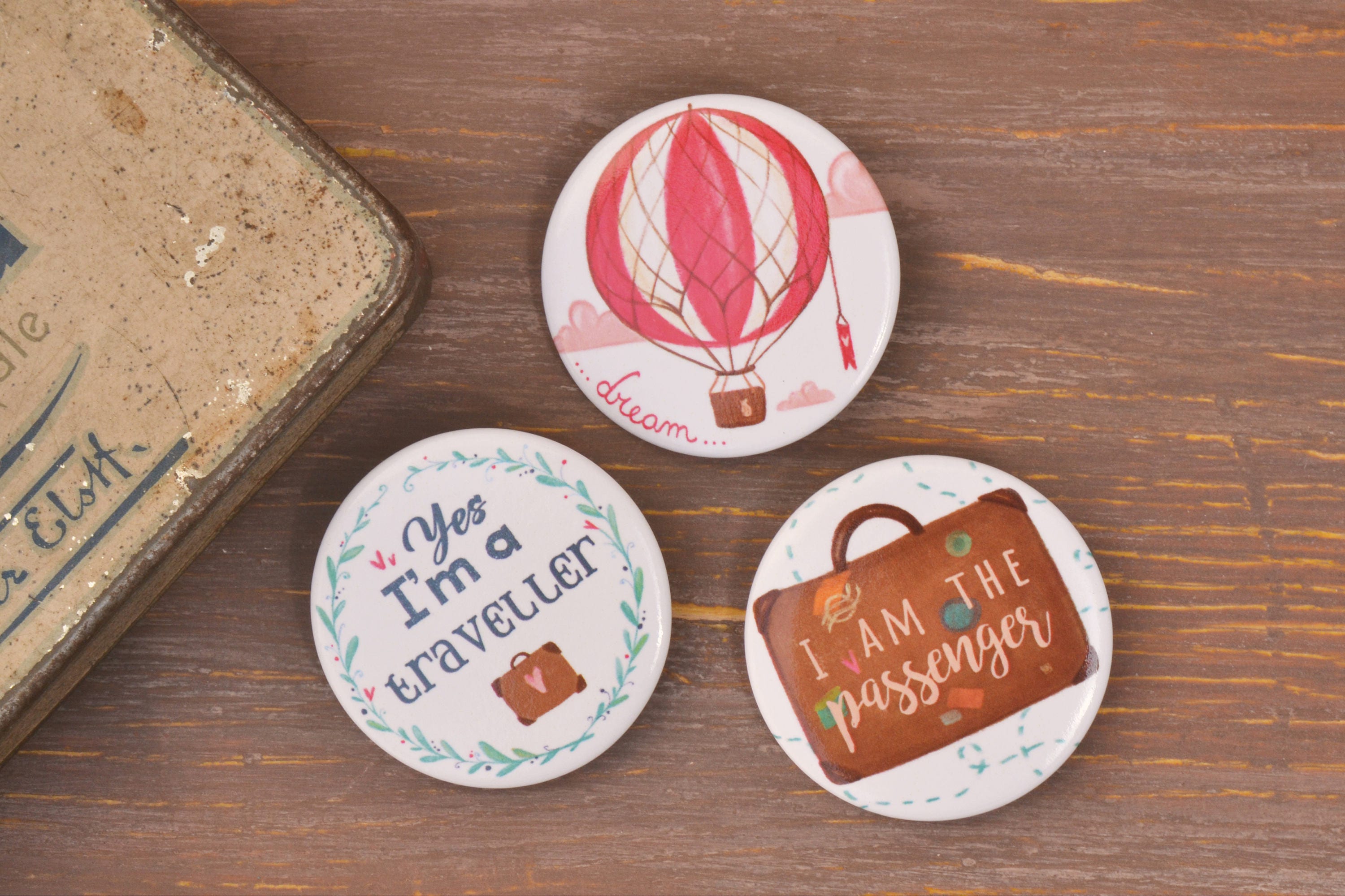 Hot Air Balloon Pin School Badge Illustration Dream... - Etsy