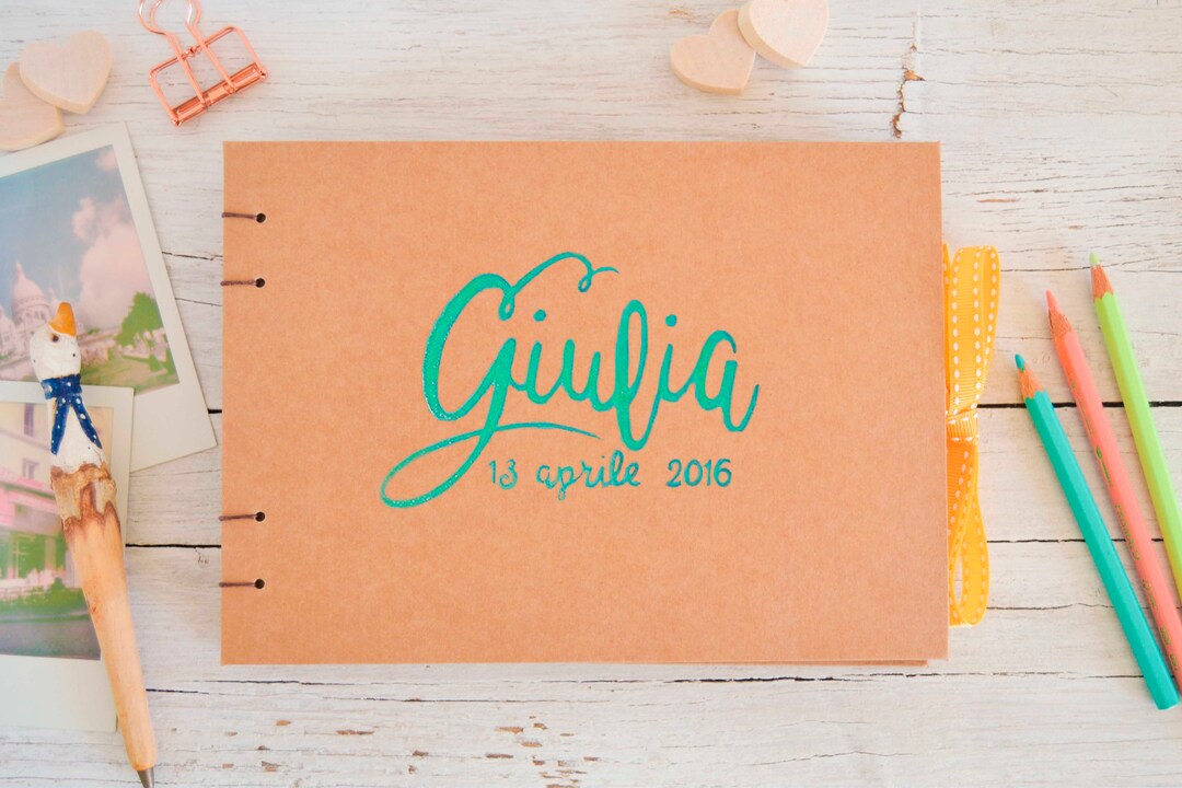 Custom Photo Album With Your Name, Hand Painted Cover, 8.5"x 6.1" - Etsy