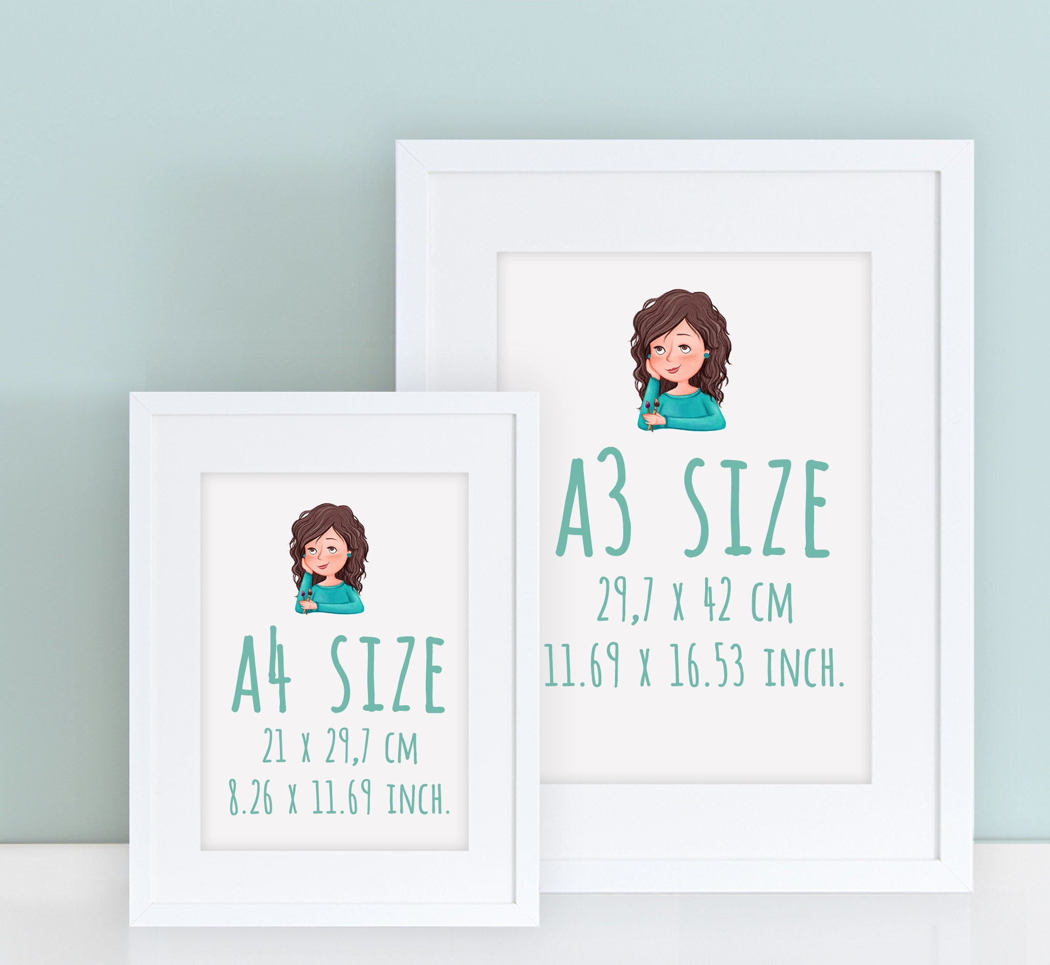 Download Custom Portrait White Background Illustration for | Etsy