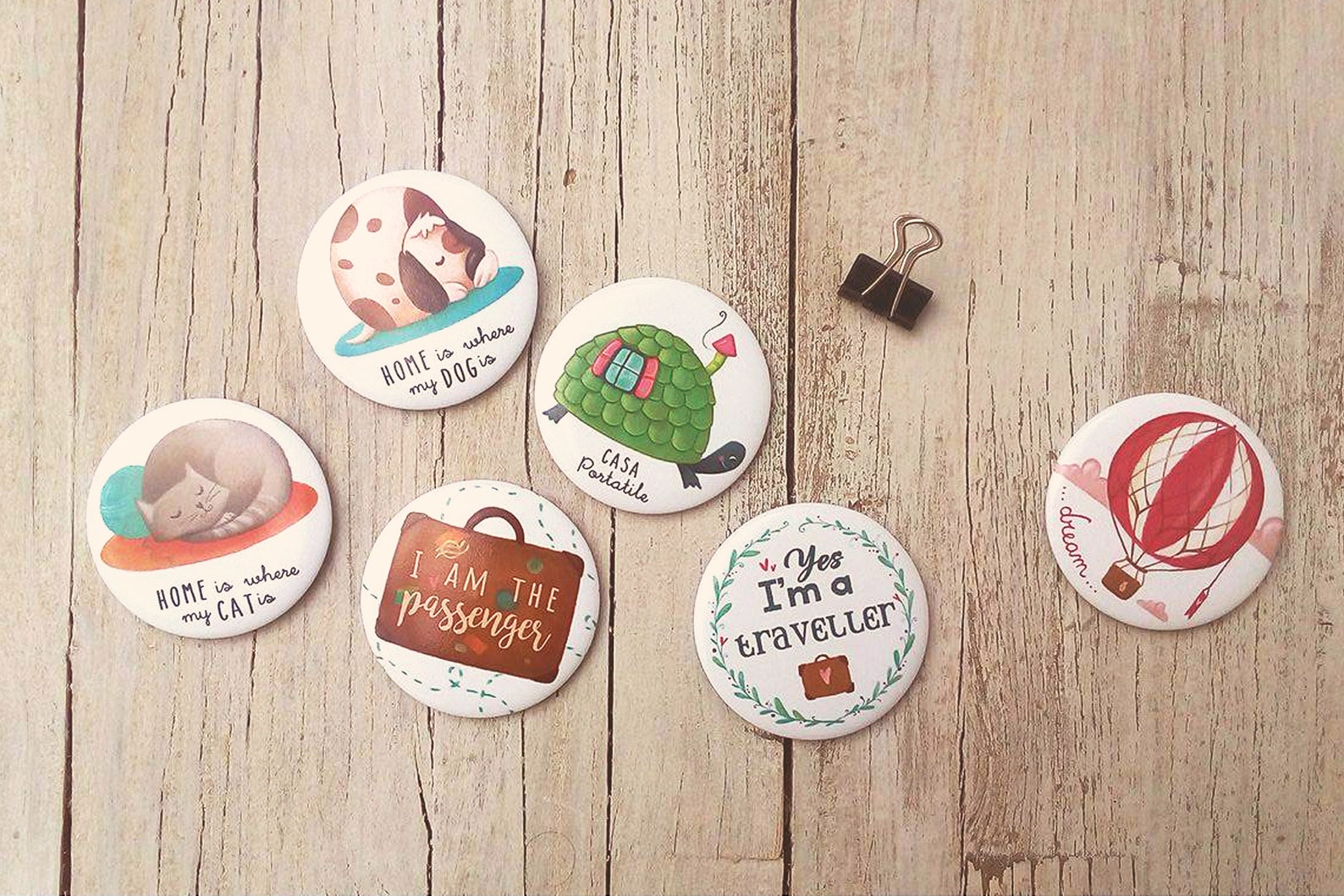 Dog Round Magnet, Magnetic Fridge Illustration, Home is Where My Dog Is ...