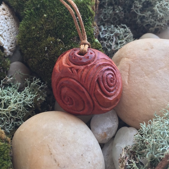 Handcarved avocado stone necklace. Natural and unique . | Etsy