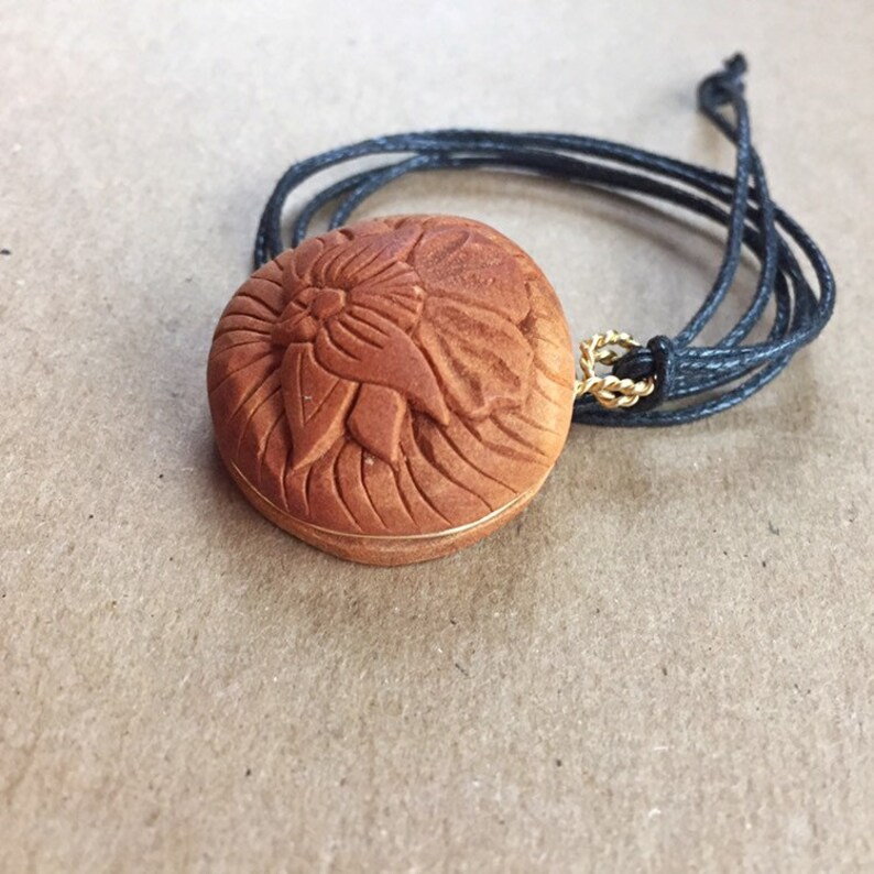 Carved Avocado Stone Pendant With Abalone Shell on the Flip - Etsy
