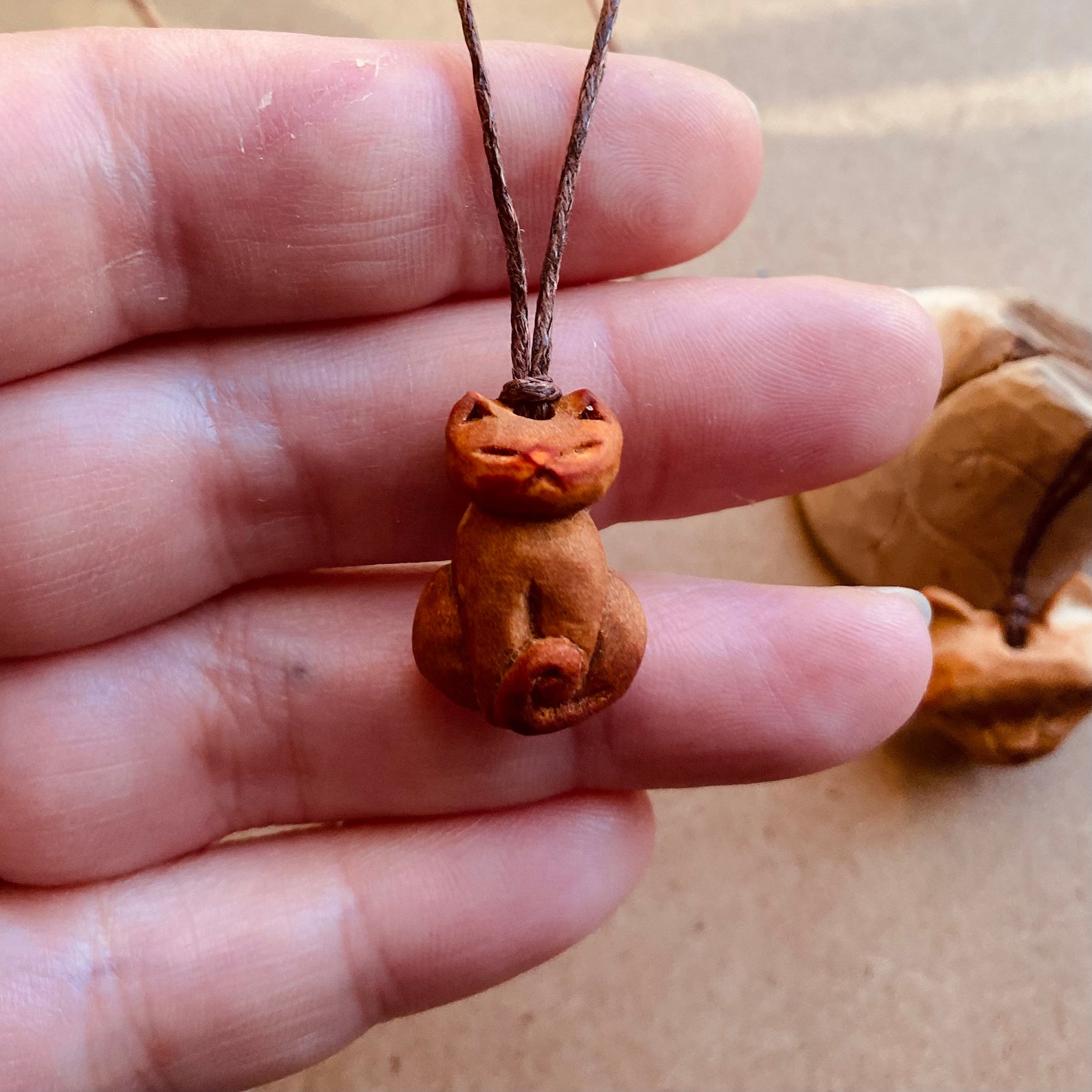 Handcarved Avocado Pit Cat. Unique and Beautiful : Avocato. | Etsy