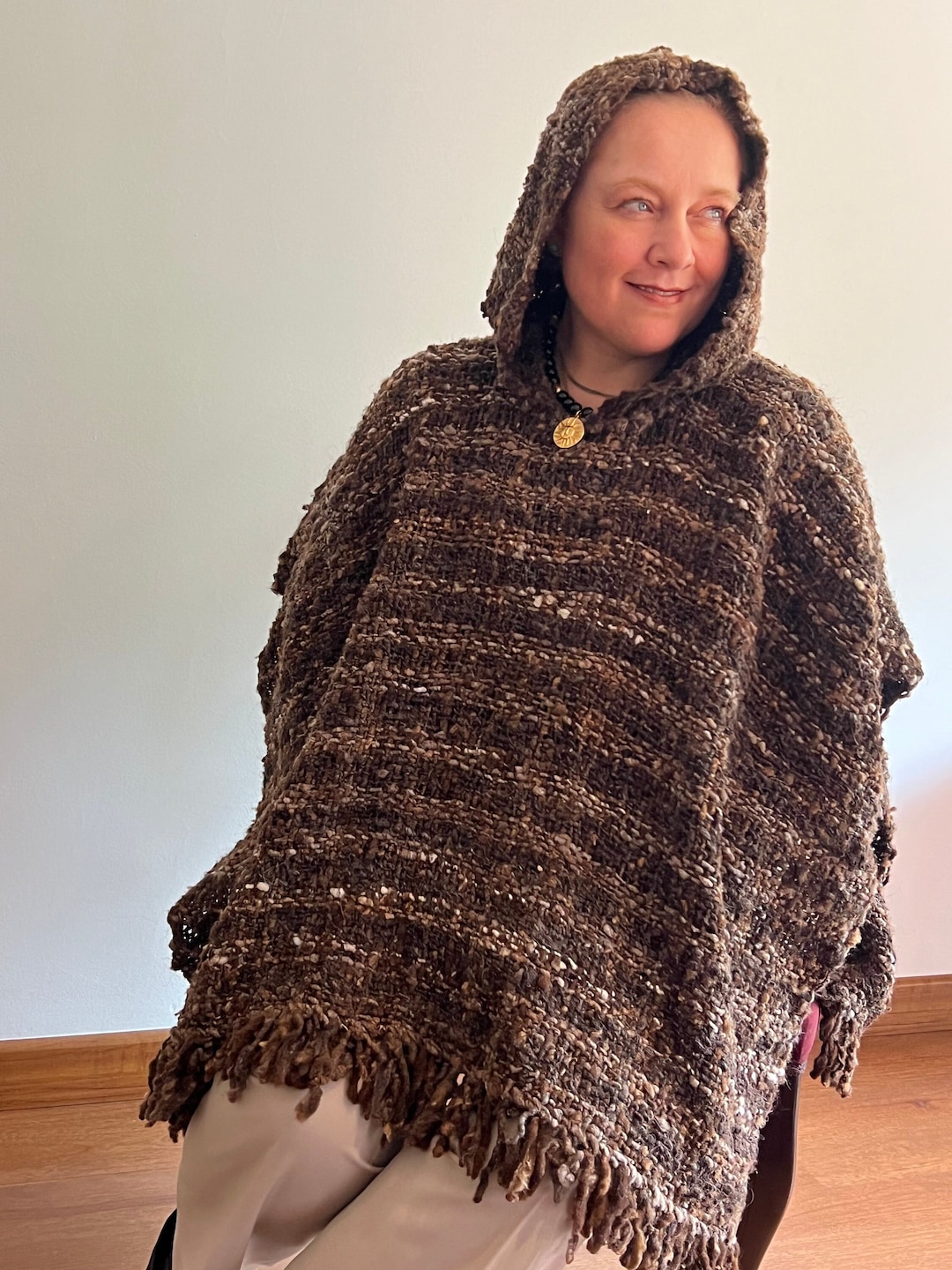 Handwoven Traditional Colombian Undyed Wool Ruana With Hood - Etsy