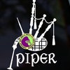 PIPER Bagpipes Play Bagpipe Player Musical Instrument Music Vinyl Decal ...