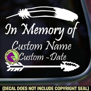 Native American MEMORIAL Vinyl Decal Sticker - Add Your CUSTOM WORDS - Etsy