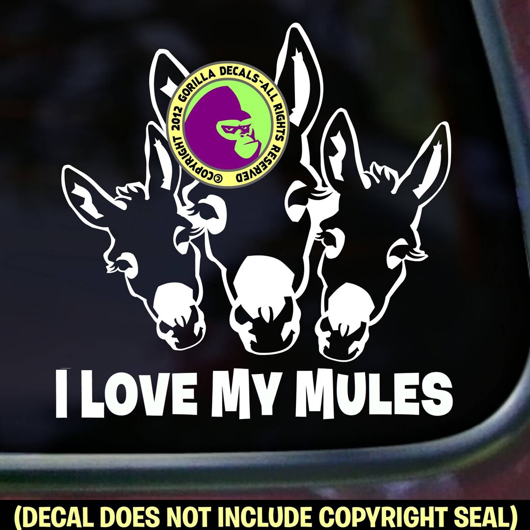 I LOVE MY MULES Herd Mule Vinyl Decal Sticker Sign - Etsy
