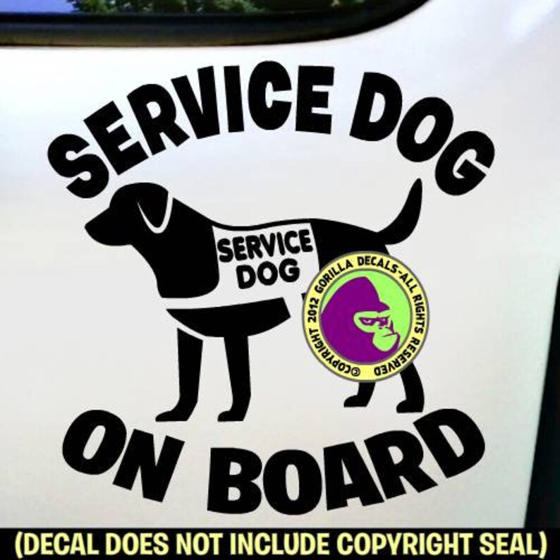 SERVICE DOG on BOARD Caution Handler Breed Car Window Sign | Etsy