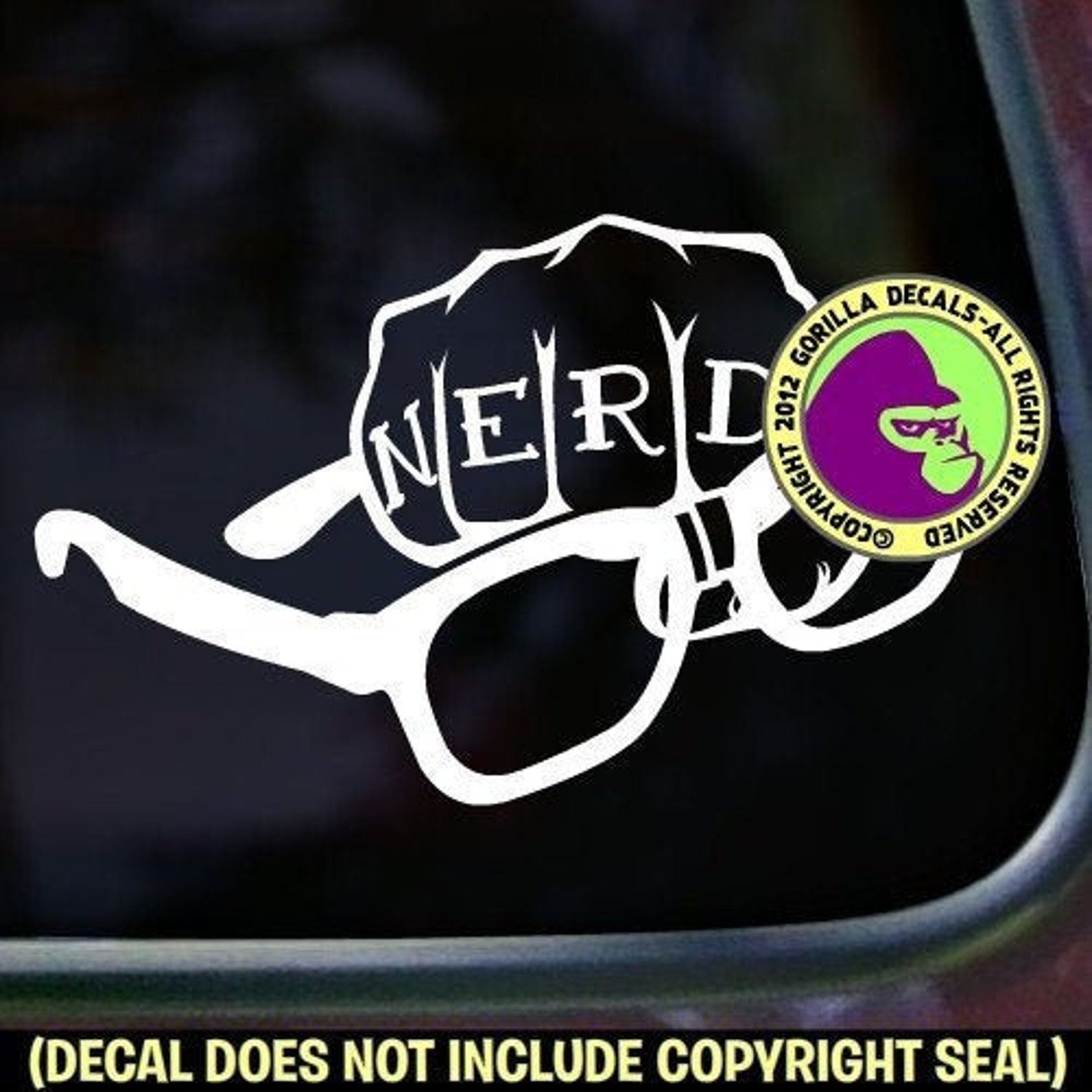 NERD Fist with Glasses Geek Reading Vinyl Decal Sticker | Etsy