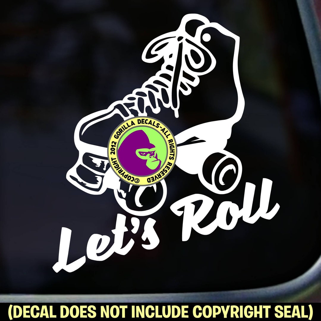 LET'S ROLL Roller Skating Skater Roller Derby Vinyl Decal Sticker - Etsy