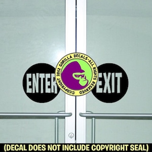 ENTER EXIT Front Door Retail Commercial Sign Vinyl Decal Sticker - Etsy