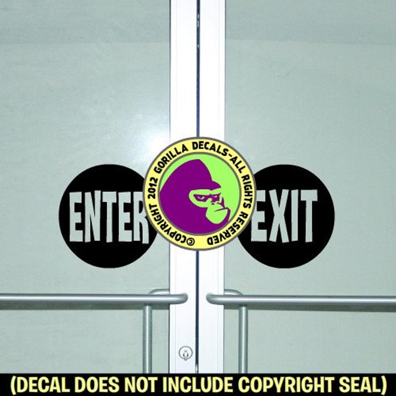ENTER EXIT Front Door Retail Commercial Sign Vinyl Decal | Etsy