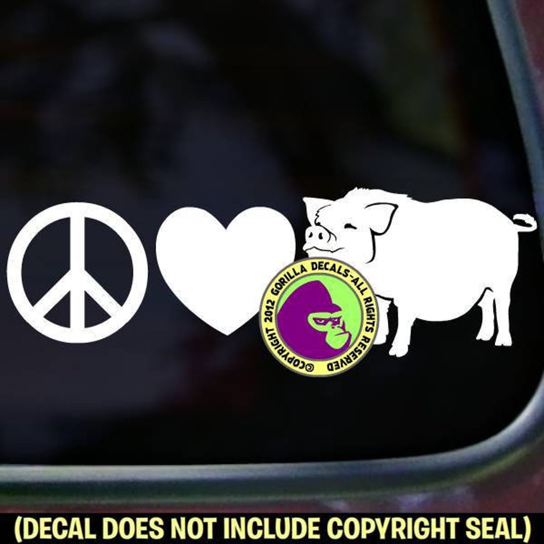 Peace Love POT BELLY PIG Pet Pigs Farm Vinyl Decal Sticker - Etsy