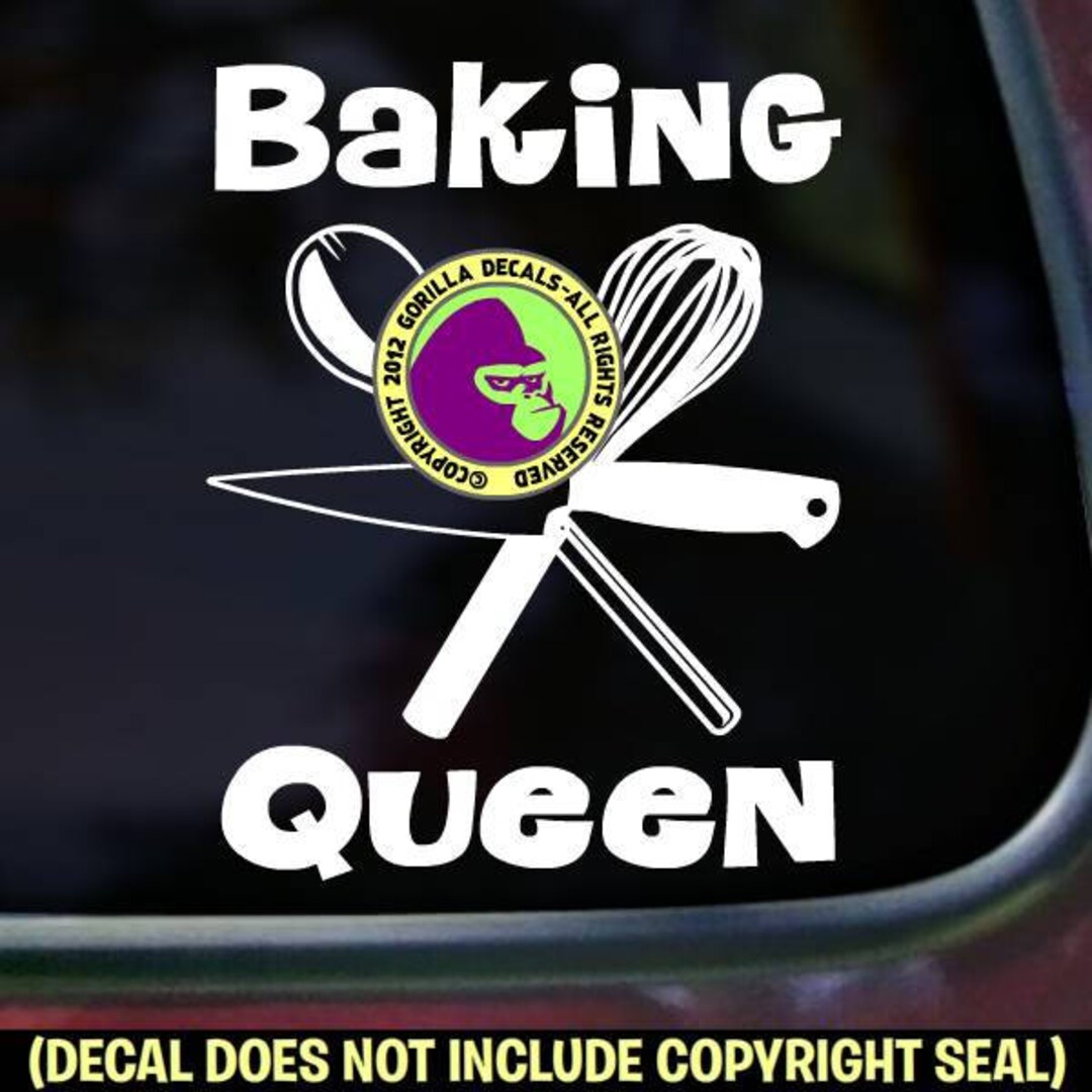 BAKING QUEEN Baker Cook Chef Vinyl Decal Sticker - Etsy