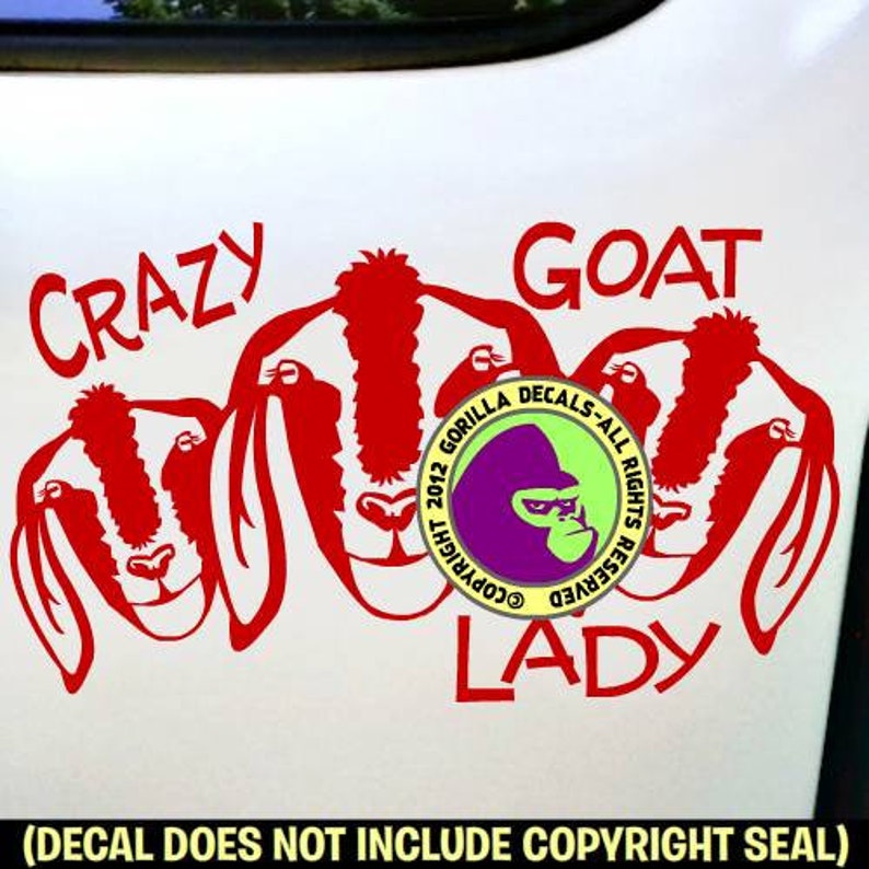 CRAZY GOAT LADY Goats Herd Love Pet Vinyl Decal Sticker | Etsy