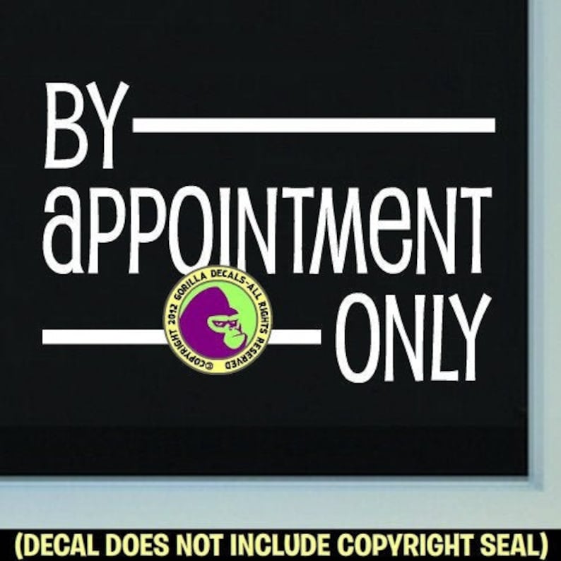 BY APPOINTMENT ONLY Retail Storefront Front Door Window Vinyl - Etsy