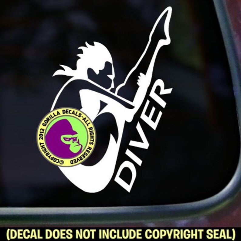 DIVER Springboard Female Diving Decal Sticker | Etsy