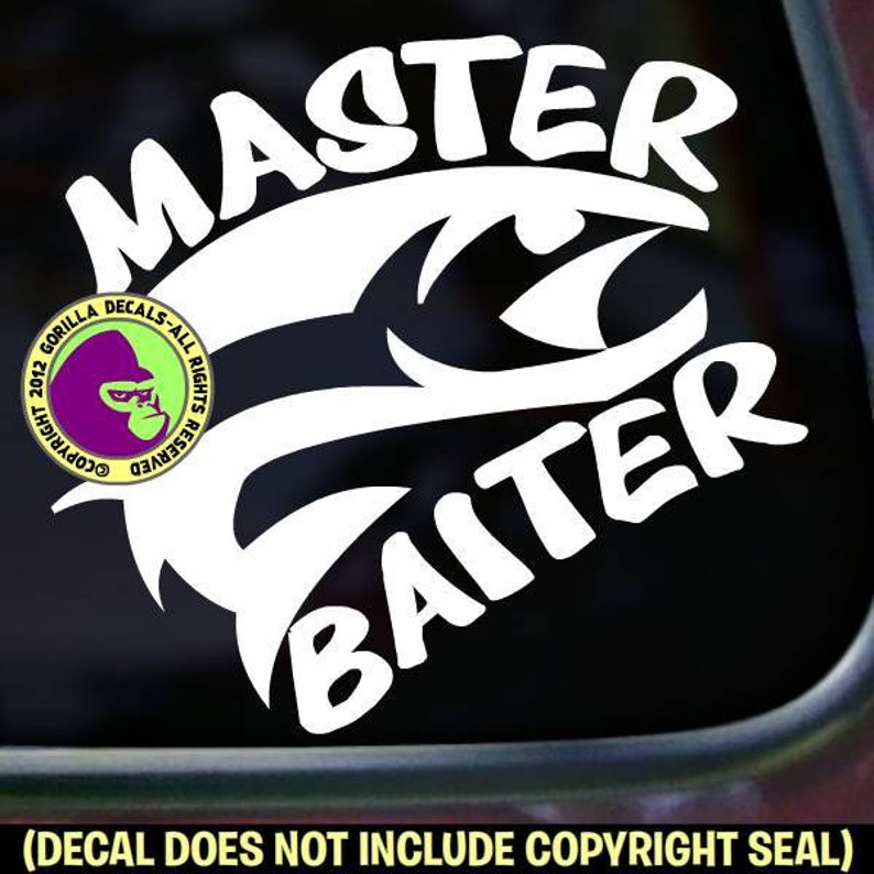 MASTER BAITER Funny Fishing Fisherman Vinyl Decal Sticker - Etsy