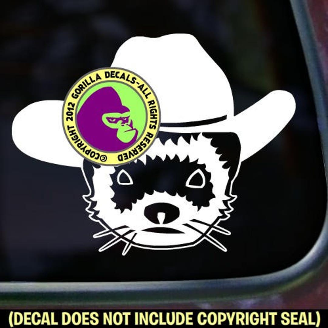 FERRET With COWBOY HAT Weasel Vinyl Decal Sticker - Etsy