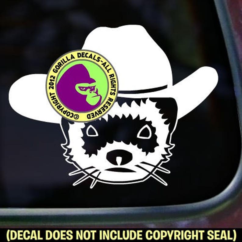 FERRET With COWBOY HAT Weasel Vinyl Decal Sticker - Etsy