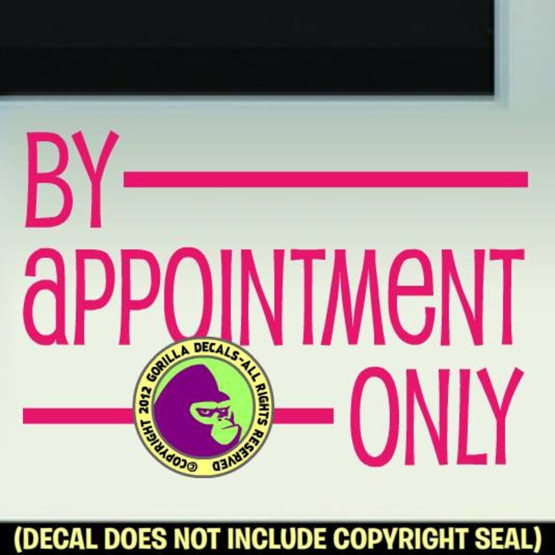 BY APPOINTMENT ONLY Retail Storefront Front Door Window Vinyl | Etsy