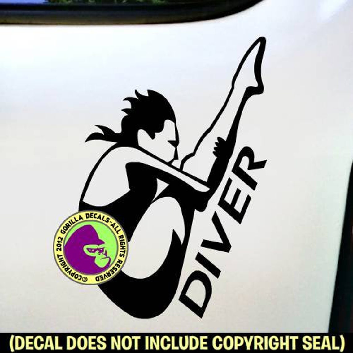 DIVER Springboard Female Diving Decal Sticker | Etsy