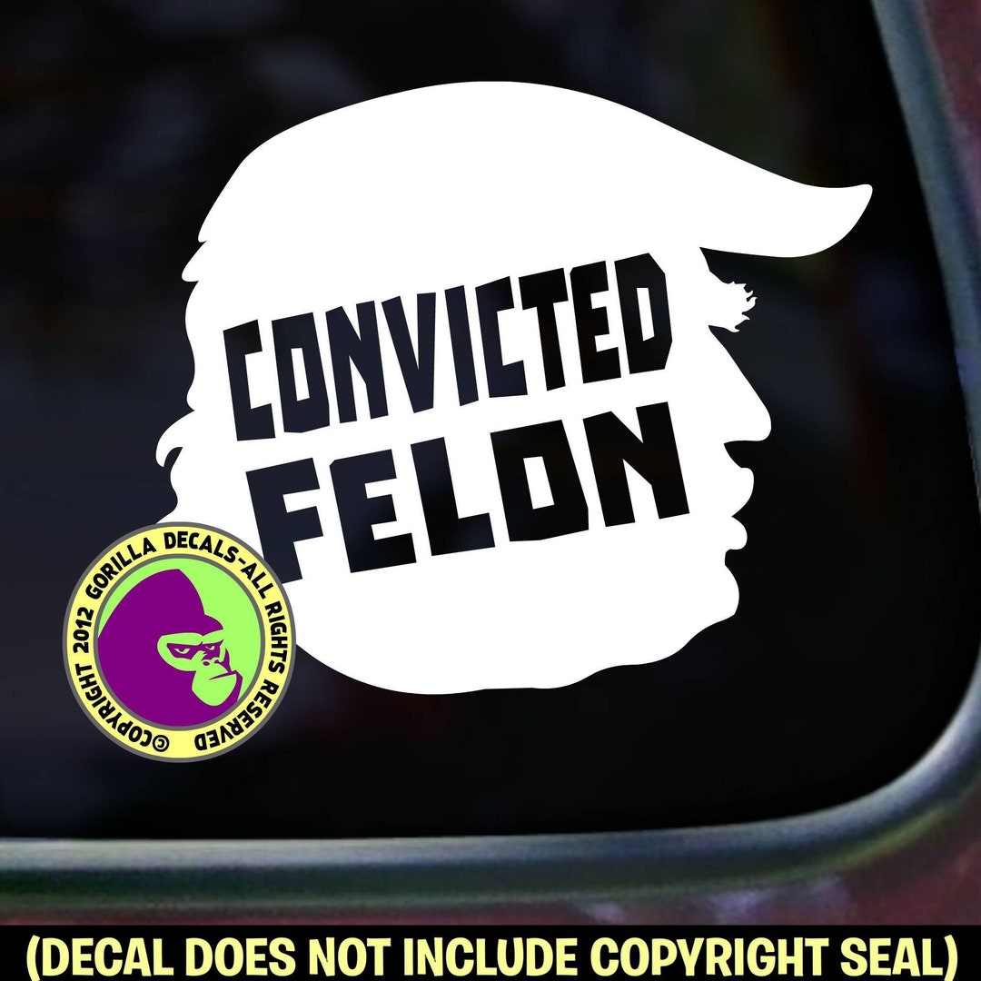 TRUMP CONVICTED FELON Funny Silhouette Indictment Guilty Prison Jail ...