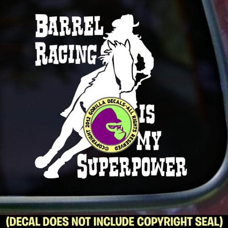 BARREL RACING SUPERPOWER Horse Rider Rodeo Girl Vinyl Decal | Etsy