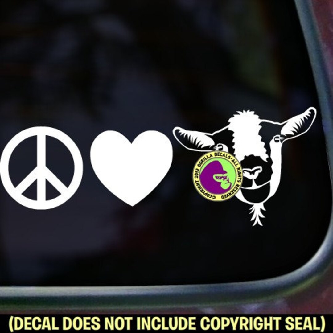 PEACE LOVE GOAT Kid Farm Goats Doe Buck Vinyl Decal Sticker - Etsy