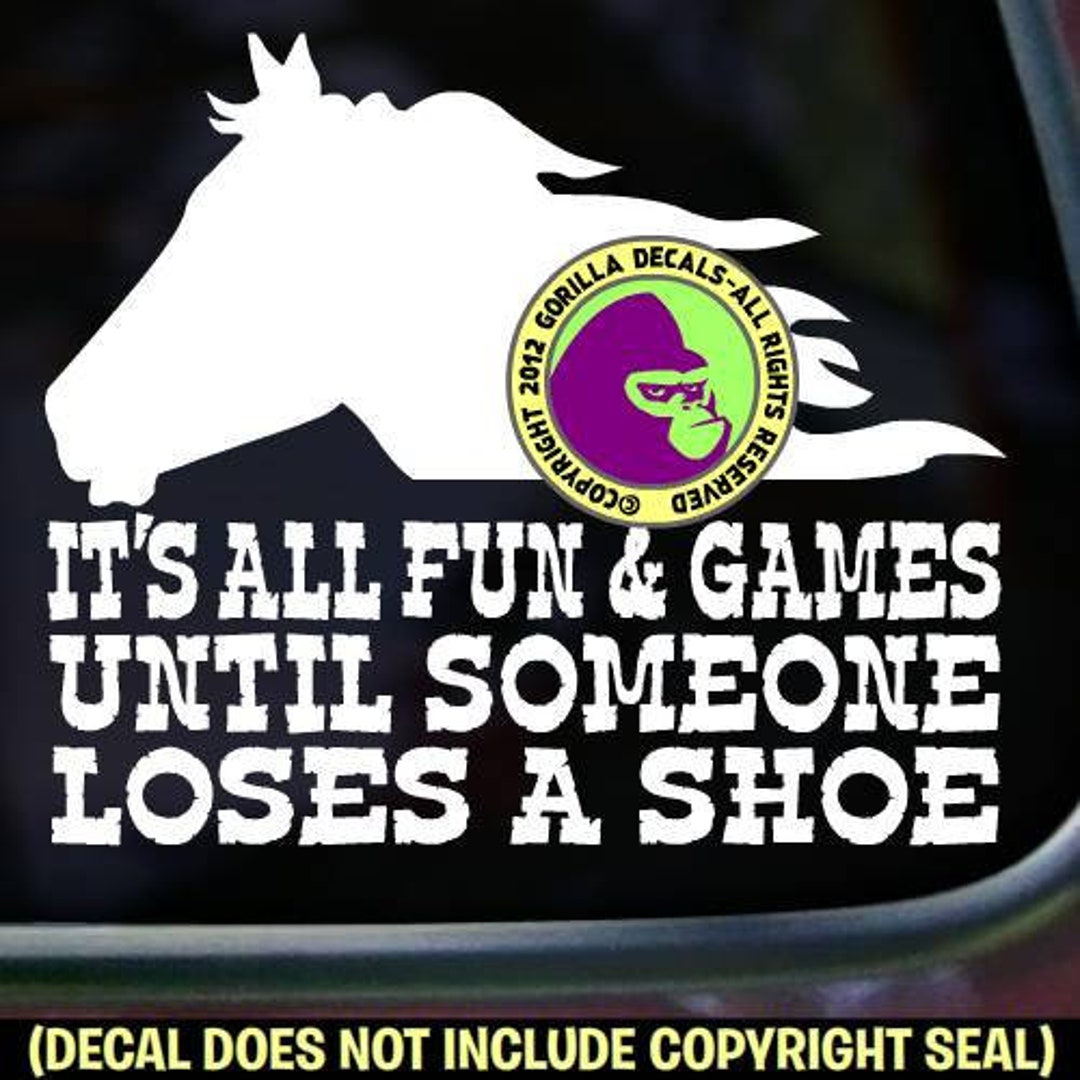 ALL FUN & GAMES Funny Horse Farrier Shoes Horse Rider Vinyl Decal ...