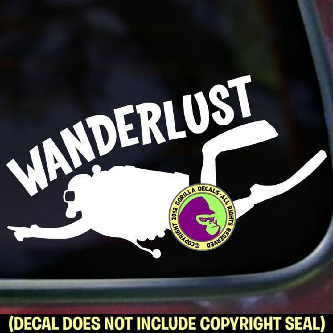 WANDERLUST Scuba Diver Vinyl Decal Sticker - Etsy