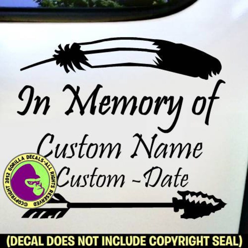 Native American MEMORIAL Vinyl Decal Sticker Add Your CUSTOM - Etsy
