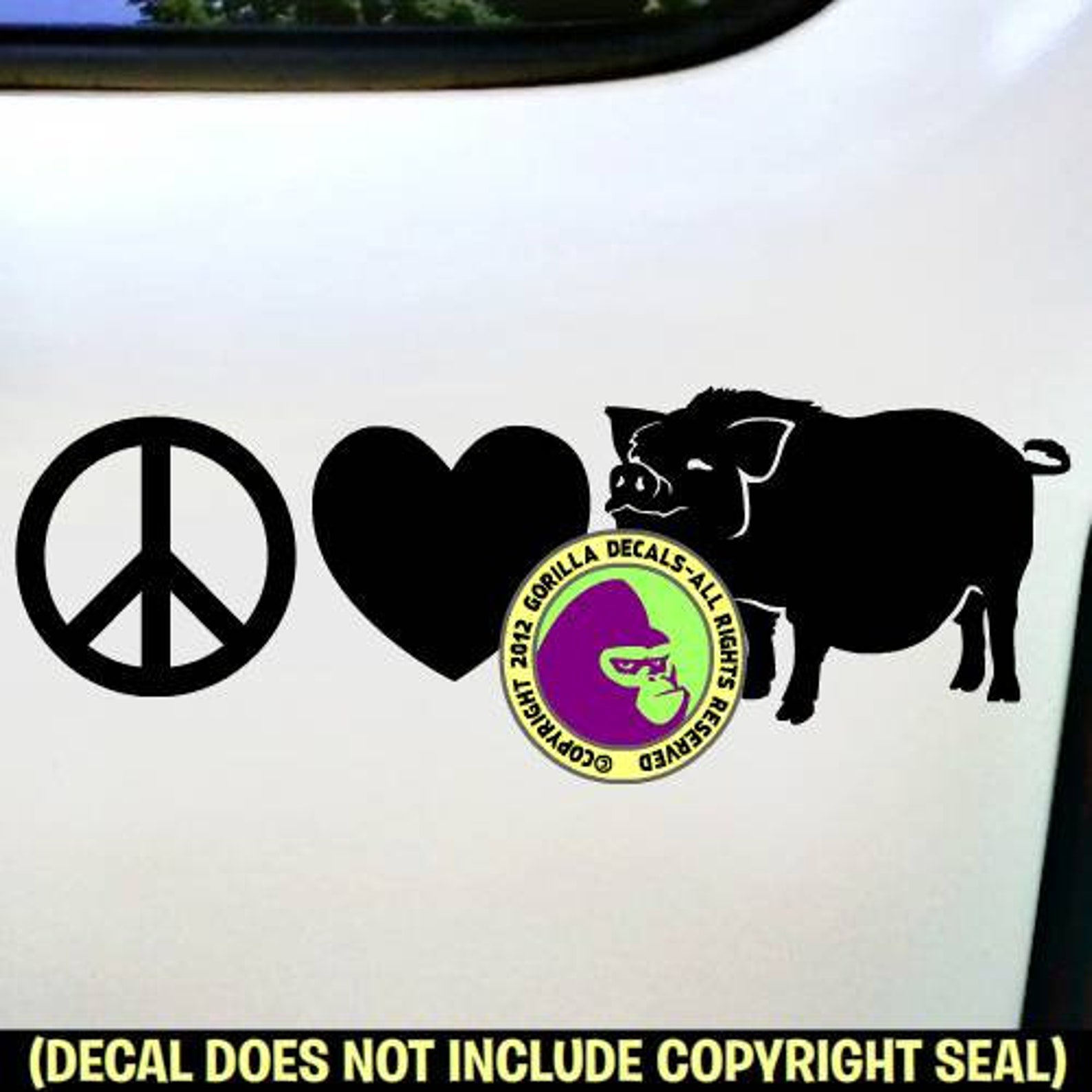 Peace Love POT BELLY PIG Pet Pigs Farm Vinyl Decal Sticker | Etsy
