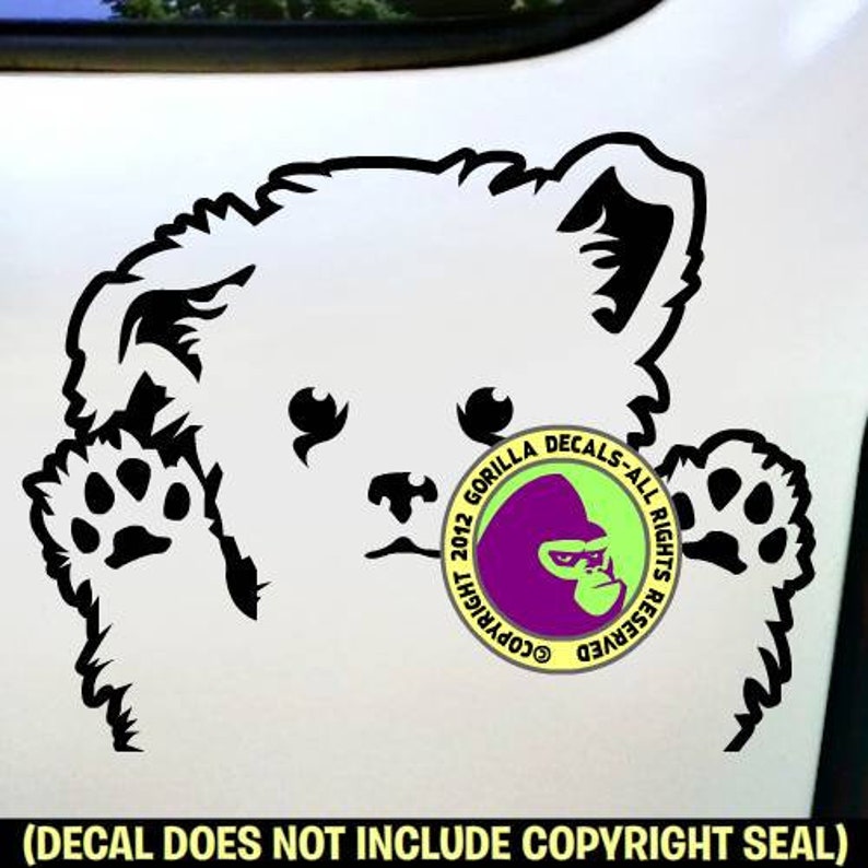 CUTE PUPPY in Car Window Dog Vinyl Decal Sticker | Etsy