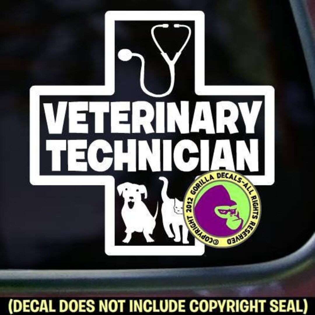VETERINARY TECHNICIAN Vet Tech Nurse Cat Dog Clinic Veterinarian Vinyl ...