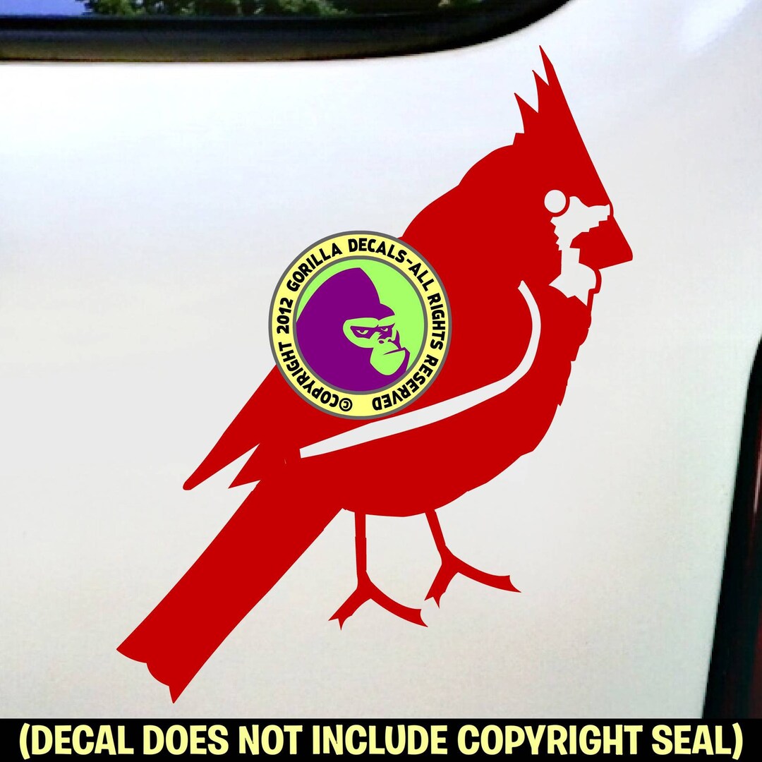 RED CARDINAL Wild Bird Male Vinyl Decal Sticker - Etsy