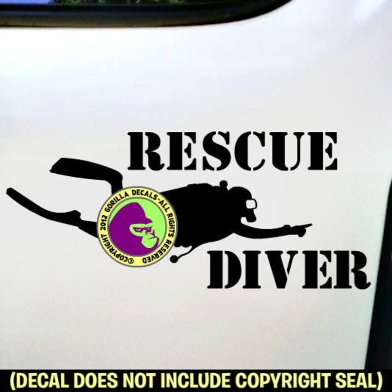 RESCUE DIVER Scuba Diver Diving Ocean Vinyl Decal Sticker - Etsy