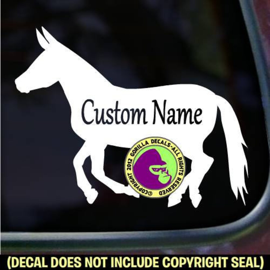 MULE CUSTOM Words BODY Rider Horse Equine Vinyl Decal Sticker - Etsy