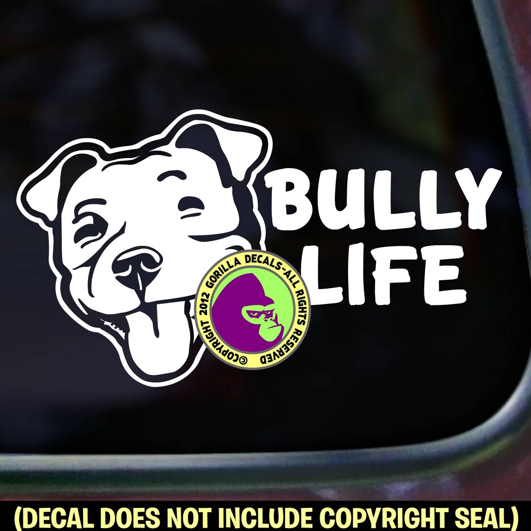 BULLY LIFE Pit Bull Dog Breed Canine American Terrier Bulldogs Vinyl ...