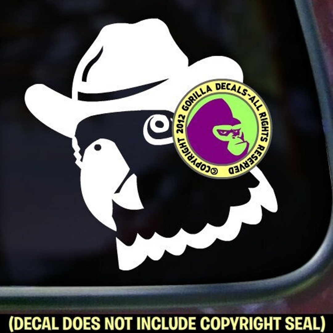 Parrot With Cowboy Hat - Bird Pet Parrots Vinyl Decal Sticker - Etsy