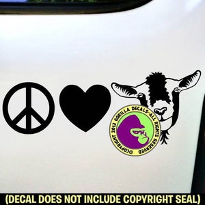 PEACE LOVE GOAT Kid Farm Goats Doe Buck Vinyl Decal Sticker - Etsy