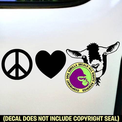PEACE LOVE GOAT Kid Farm Goats Doe Buck Vinyl Decal Sticker | Etsy