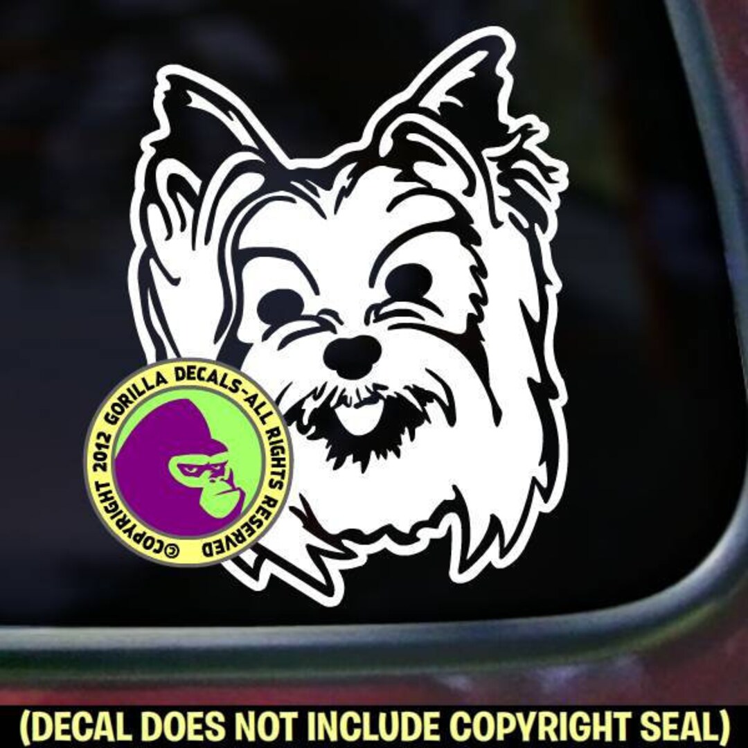Yorkie Dog Yorkshire Terrier Breed - Car Window Sign Vinyl Decal ...