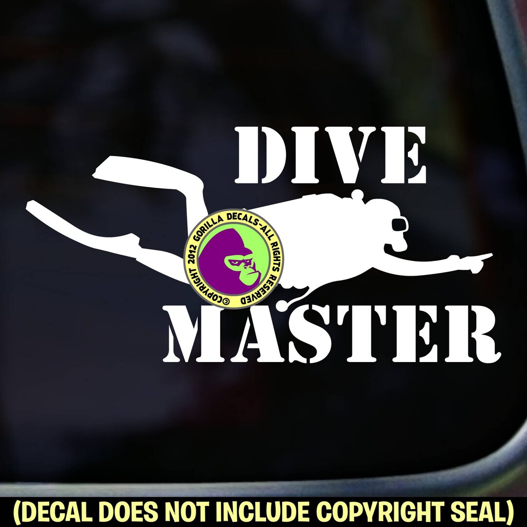 DIVE MASTER Scuba Diver Diving Ocean Vinyl Decal Sticker - Etsy