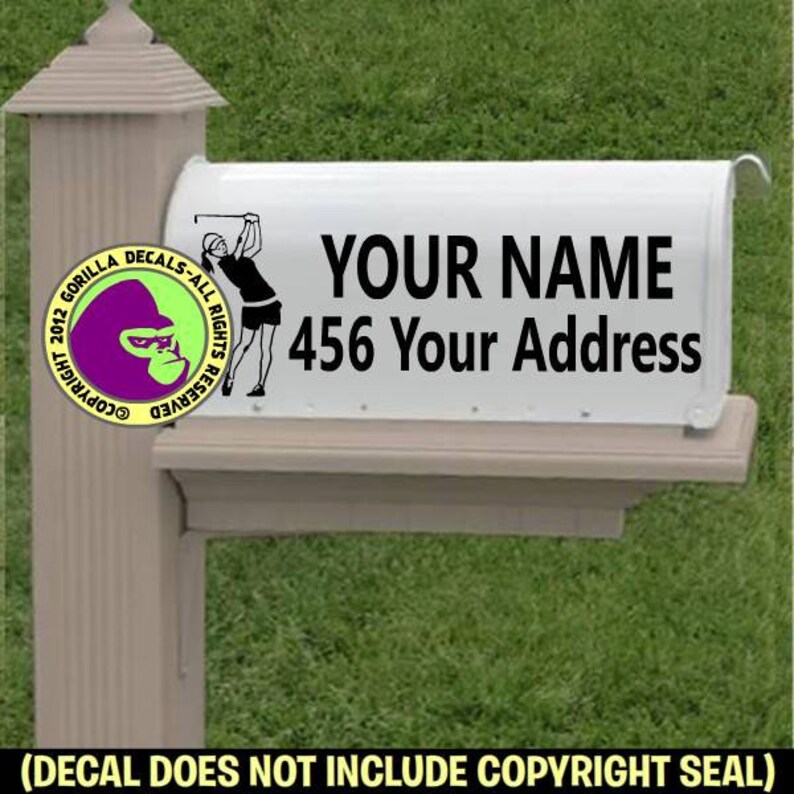Golfer Female MAILBOX Set of 2 Add Your CUSTOM ADDRESS | Etsy