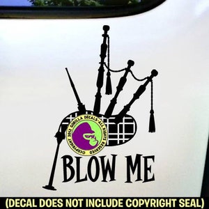 BLOW ME Funny Bagpipes Player Bagpipe Vinyl Decal Sticker Sign - Etsy